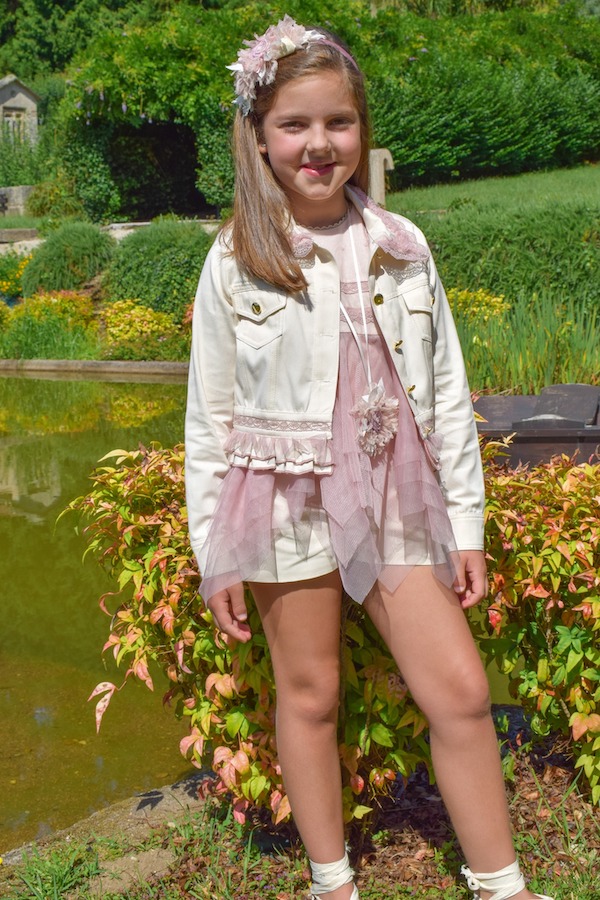 Conjunto Blusón y Short Lolittos ROSE Tul Rosa | Mariposas Kids